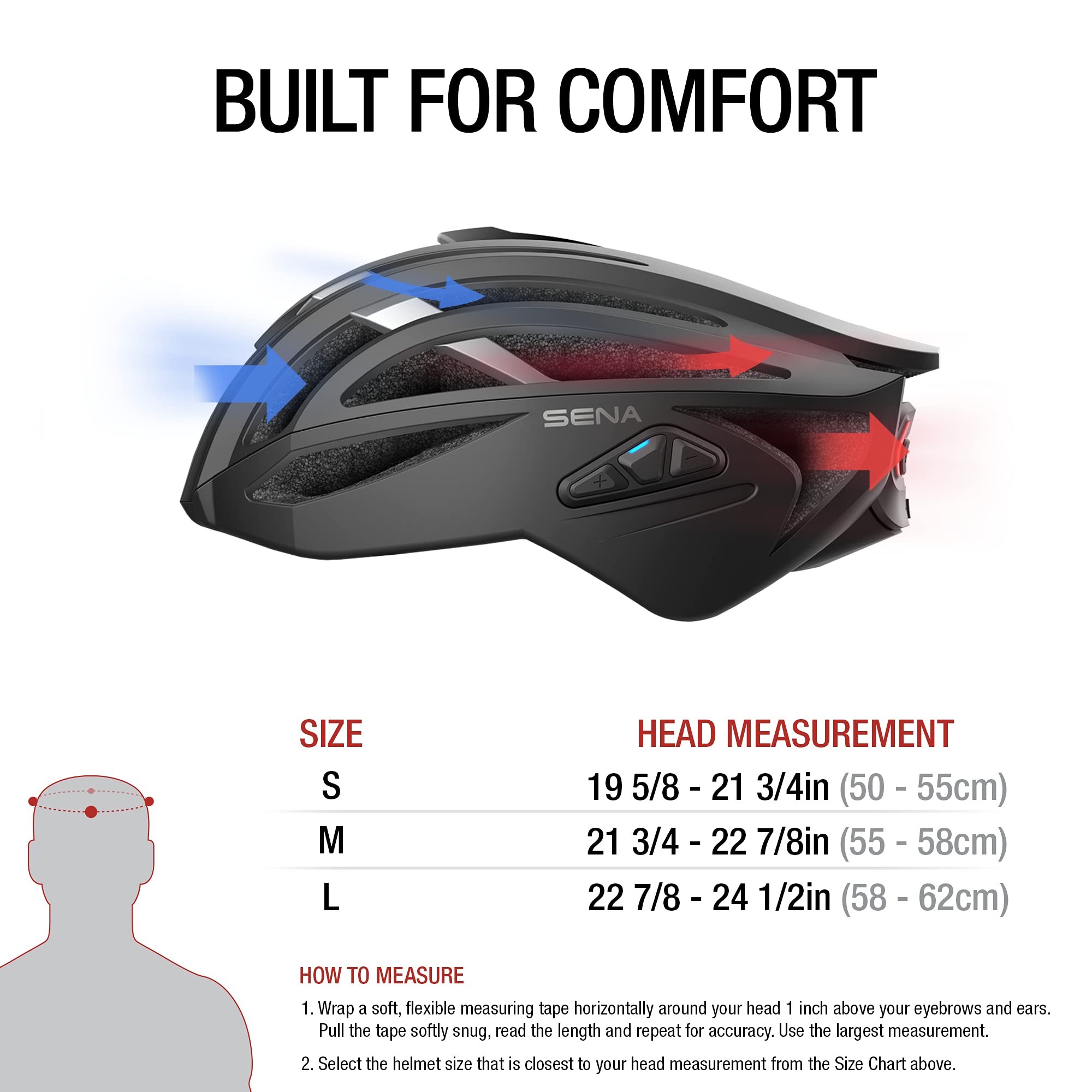Sena R2 Road Cycling Smart Bluetooth Helmet (Matte White, Medium)