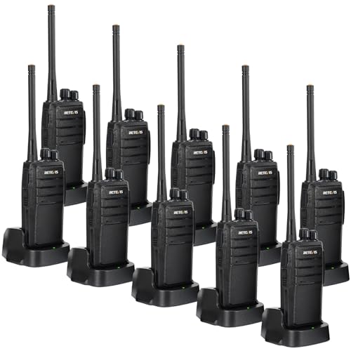 Case of 10,Retevis RT21 Two-Way Radios Rechargeable Long Range Walkie Talkies Hand Free 16CH Business 2 Way Radios, Wall Charger Base, 1100mAh Battery