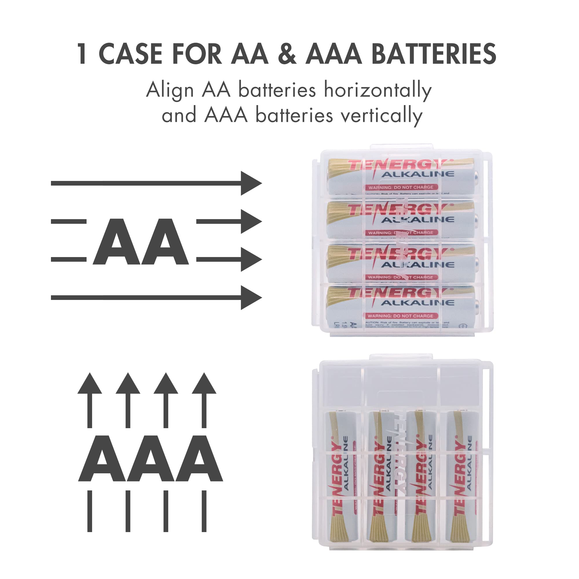 Tenergy 10 Pack Plastic Storage Case for AA/AAA Batteries (Batteries Sold Separately)