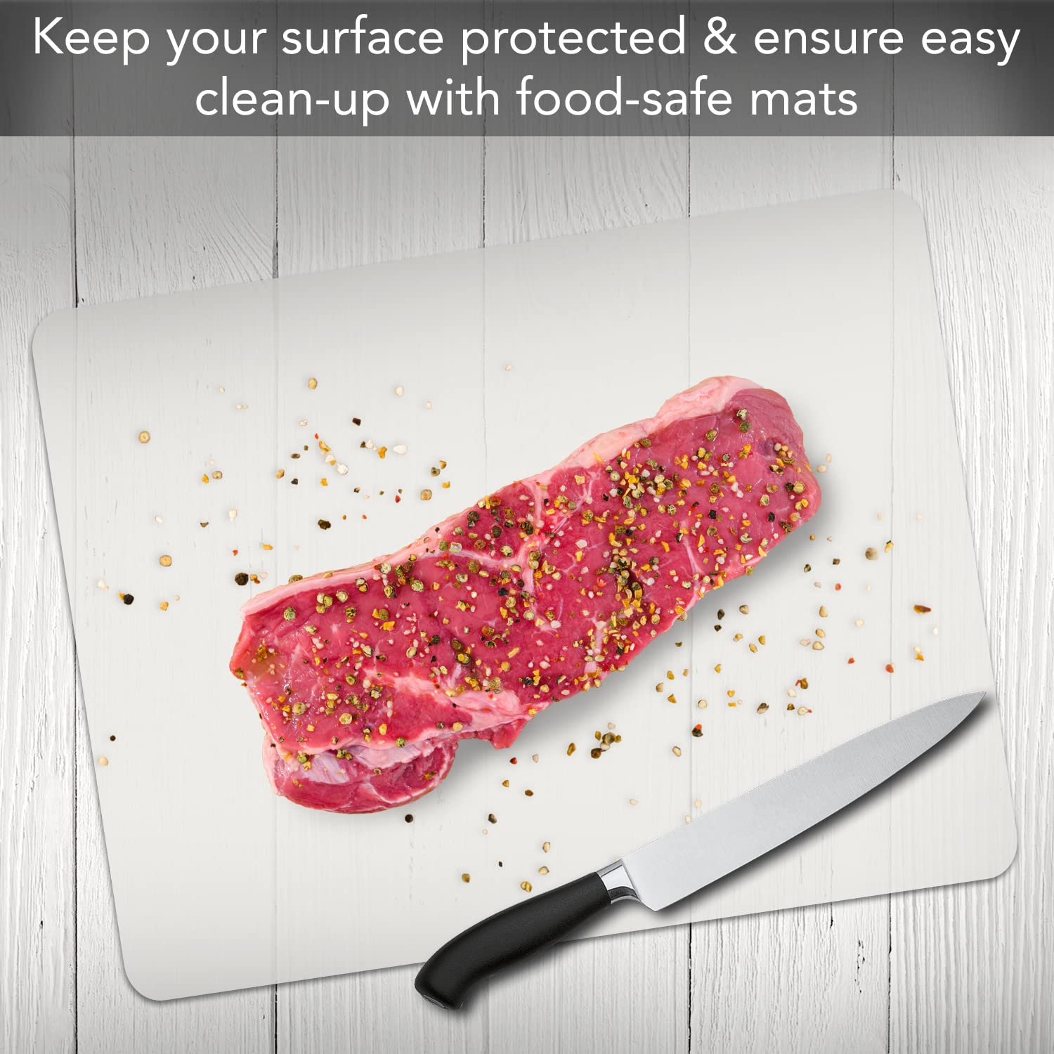 Cut N' Funnel Clear 2 Pack Frosted Flexible Plastic Cutting Board Mat 15" x 11.5" Made in the USA Flexible, Easy to Clean