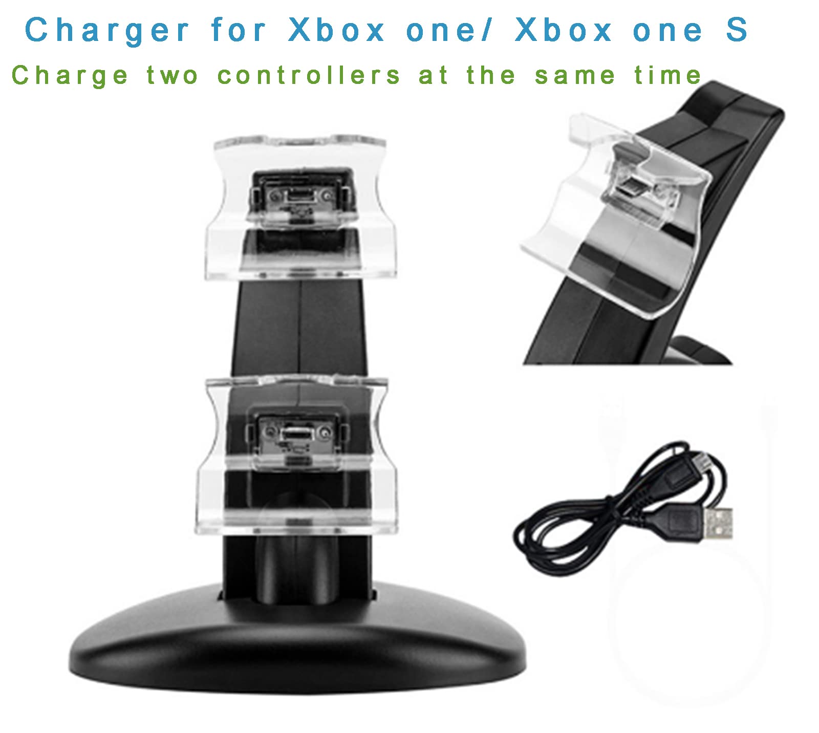 Controller Charger for Xbox One/One S Controller Dual Charging Station Stand for Xbox One/One S Xbox Charging Dock Charge Fast