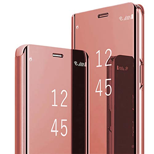 Cases Compatible with Samsung Galaxy Note20 Ultra 5G Cell Phone, Clear View Mirror Flip, PU Leather with Kickstand Protective Cover for Samsung Note 20 Ultra 6.9in