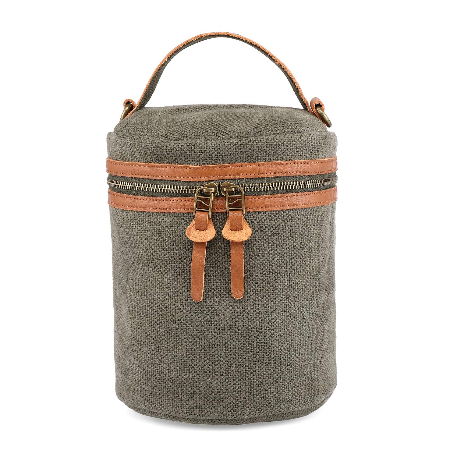 TSD Brand Pine Hill Canvas Bucket Bag (Olive)