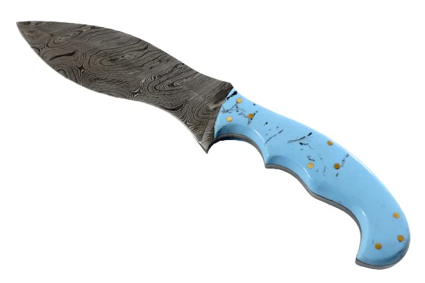 Custom hand made Damascus steel fixed blade hunting knife .PPI-20