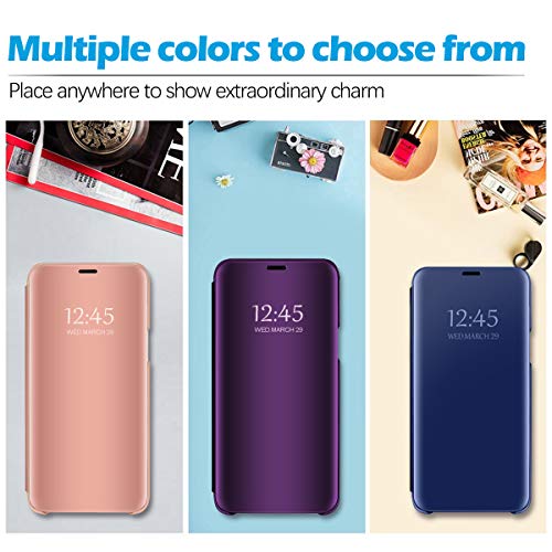 Cases Compatible with Samsung Galaxy Note20 Ultra 5G Cell Phone, Clear View Mirror Flip, PU Leather with Kickstand Protective Cover for Samsung Note 20 Ultra 6.9in