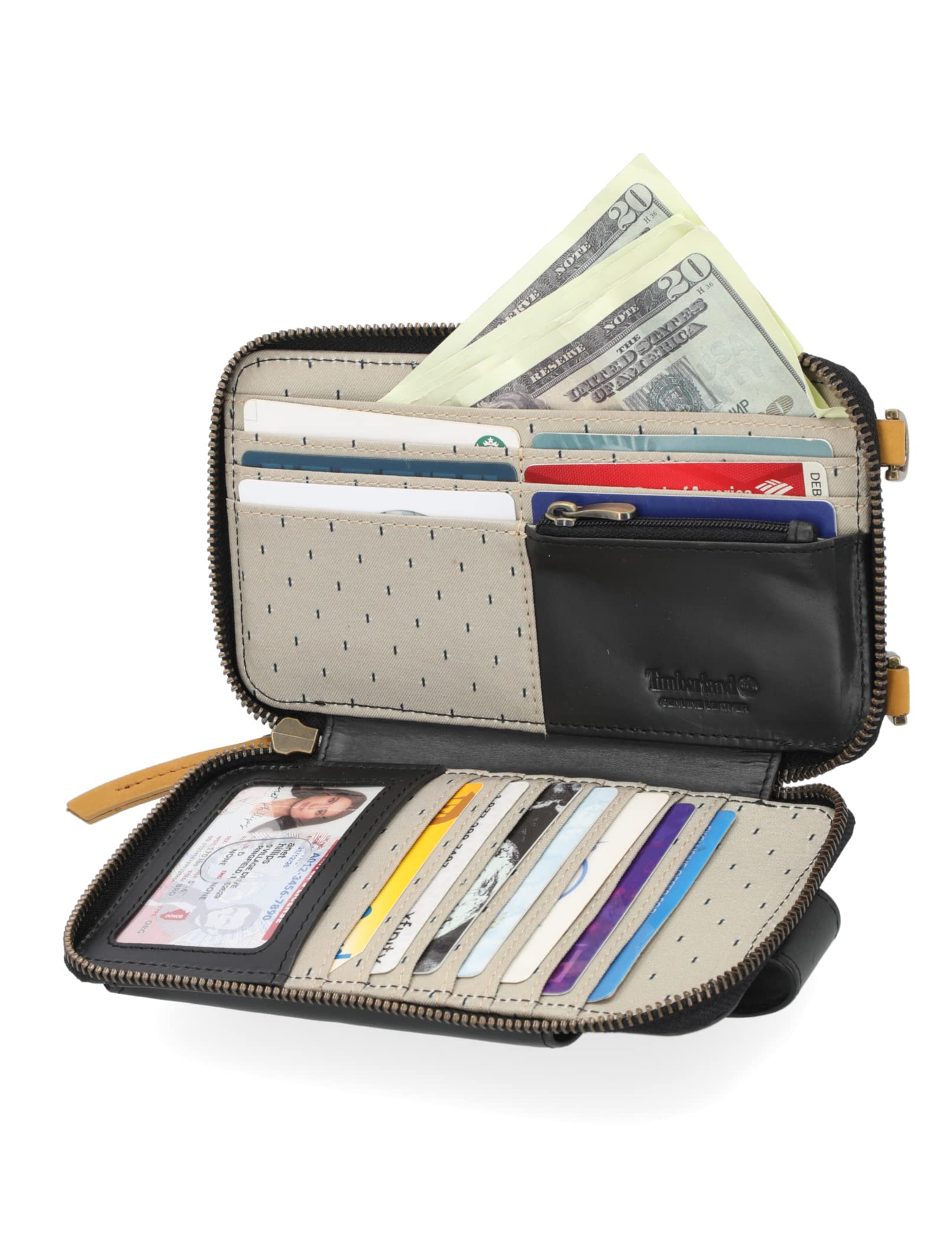 Timberland womens Rfid Leather Phone Crossbody Wallet Bag, Black (Altroz), One Size