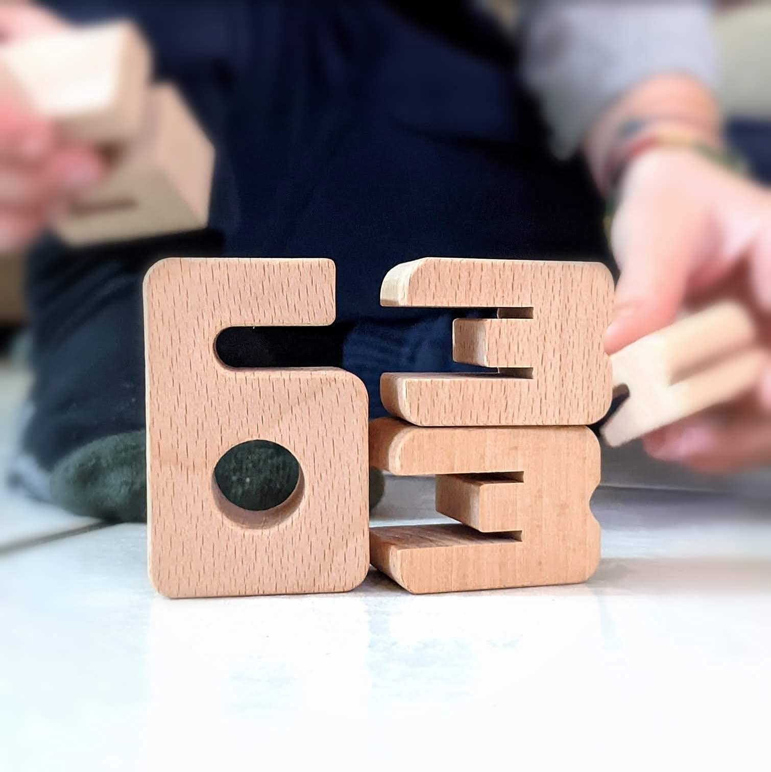 SumBlox Mini (Basic Set) - Set of 80 Mini STEM Solid Wood Educational Numbers, Including Wooden Box and Pack of 80 Activity Cards