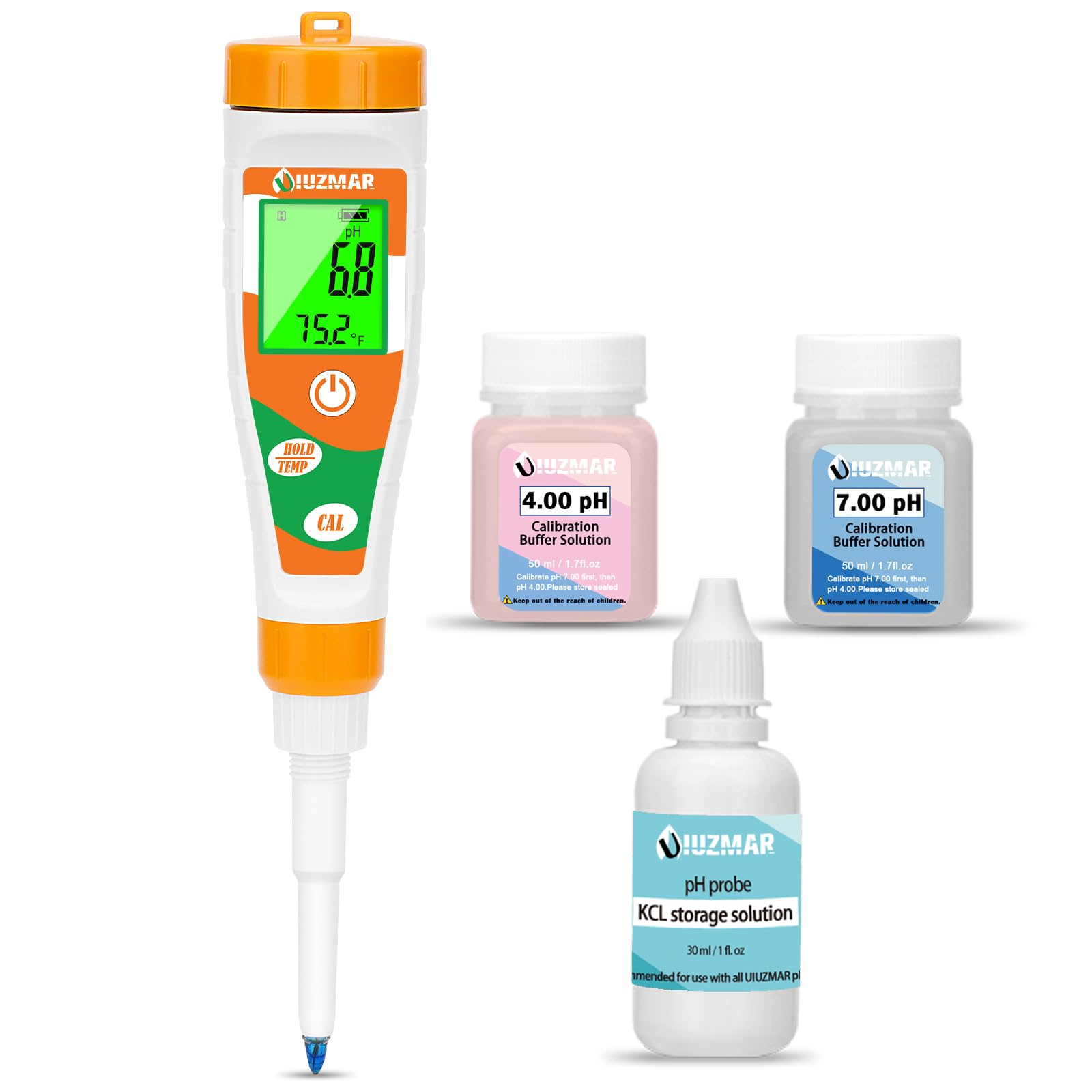 UIUZMAR pH Tester for Food Digital pH Meter for Sourdough Starter and Dough Spear Sensor Food pH Kit Works for Fermented Sausages Cheese Sushi Rice Canned Jam Soapmaking and Other Solid Semi-Solid