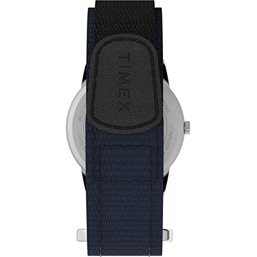Timex Men's Easy Reader 35mm Watch – Silver-Tone Case Blue Dial with Blue FastWrap Strap