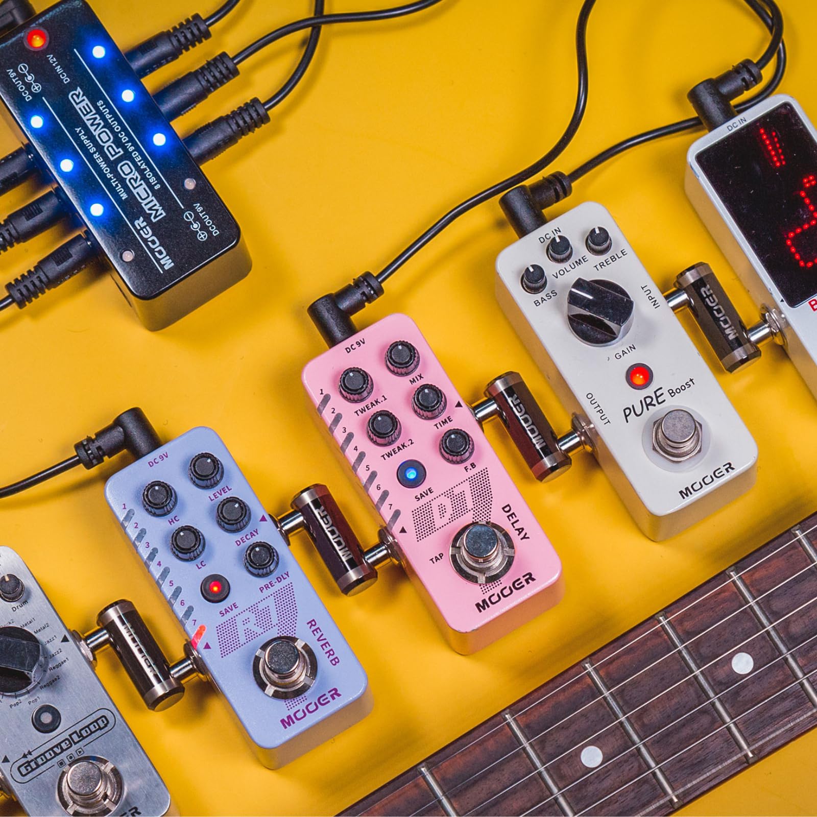 MOOER PC-Z Shape Z Guitar Pedal Connector Patch Connector (3-Pack) Keep Your Pedalboard Tidy