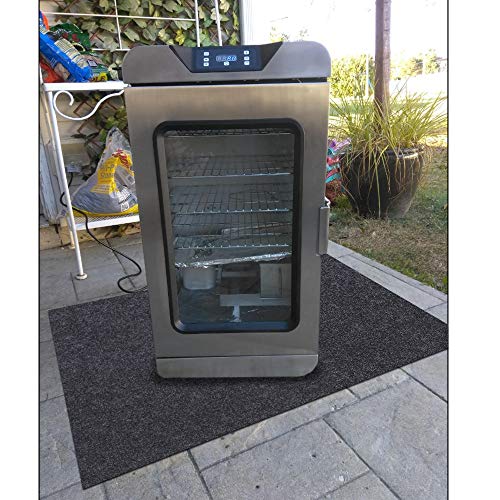 Electric Smoker Mat,Premium Oven Protective Mat—Protects wooden floors and outdoor terraces,Absorbent Material-Contains Smoker Splatter,Anti-Slip and Waterproof Backing,Washable (36" x 46")