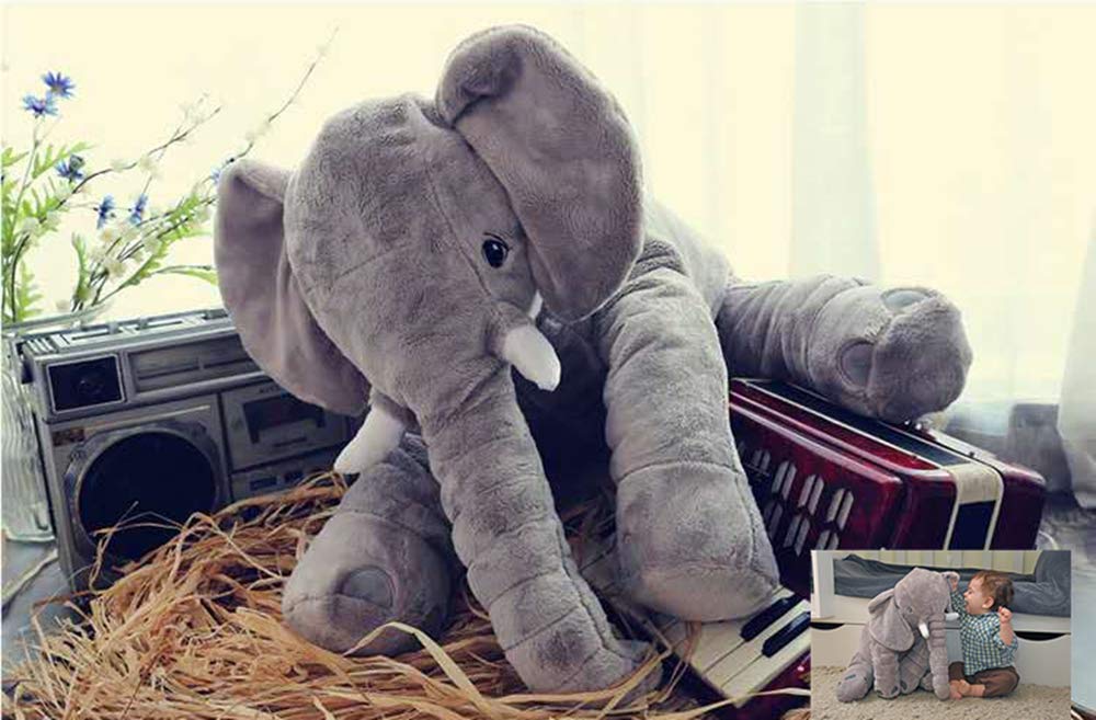 Tuko Large 24-Inch Grey Elephant Stuffed Animal Toy Figure
