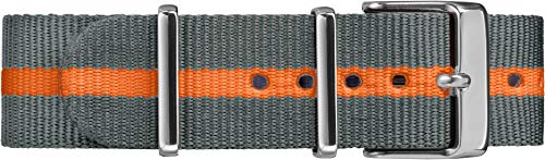 Timex Unisex T2N649 Weekender 38mm Gray/Orange Stripe Nylon Slip-Thru Strap Watch