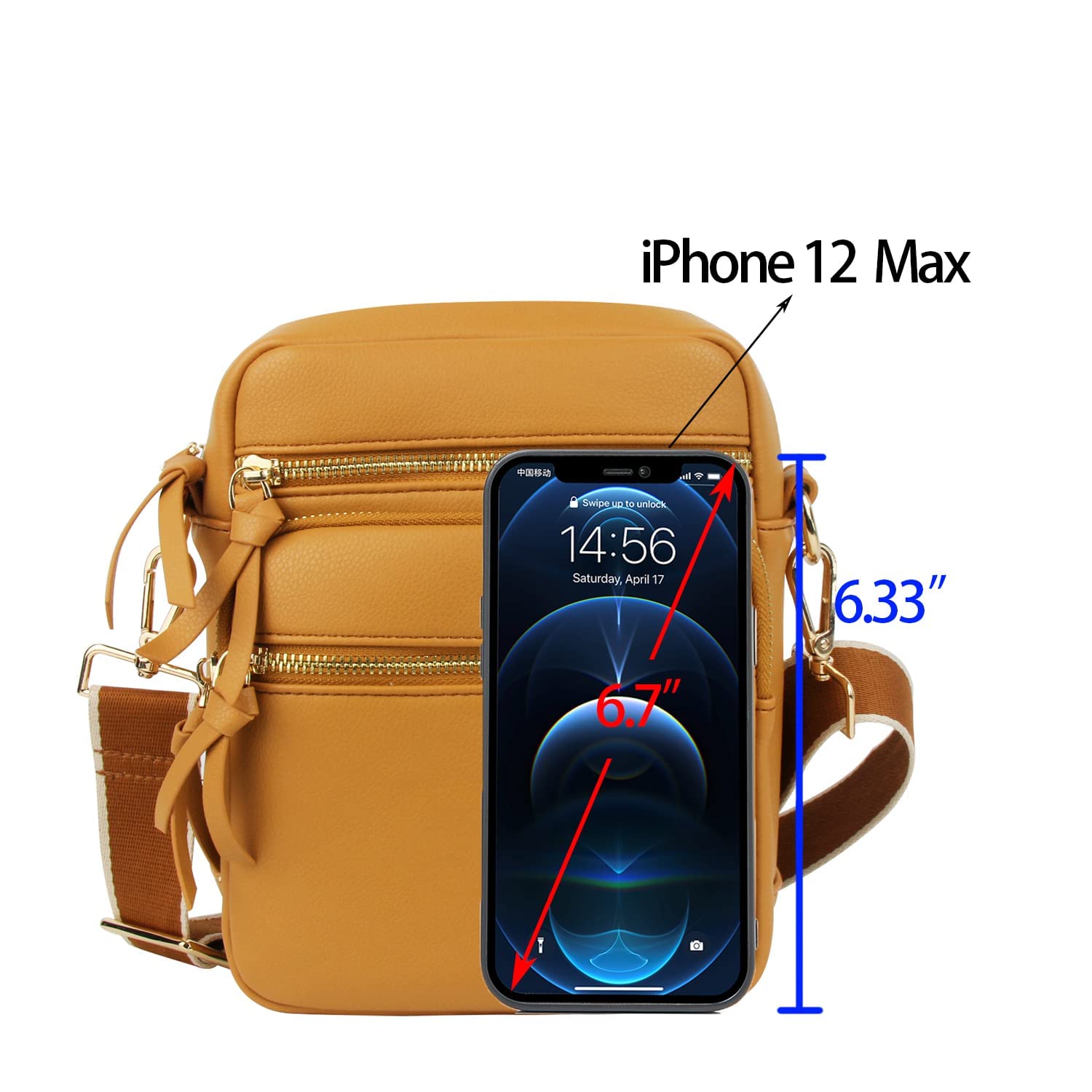 TITILT Small Crossbody Bags for Women, Ladies Cell Phone Purses Shoulder Bag with Adjustable Strap (Tan Color)