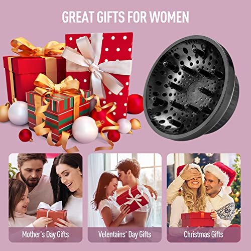 Hair Diffuser, Diffuser Attachment for Hair Dryer, Hair Diffuser For Curly Hair, Diffuser Hair Dryer, Universal Blow Dryer Defuzzer 1.4-2.4'' Nozzle, Anniversary Birthday Gifts for Women Her