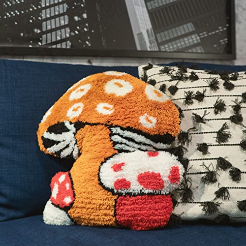 Lunar Sol Mushroom Pillow Boho Throw Pillow - Cute Stuff Soft Plushie Squishy Stuffed Pillows Aesthetic Indie Hippie Decor & Accessories for Bed, Car, Home - Fun Mushroom Decorations, 15" x 17"