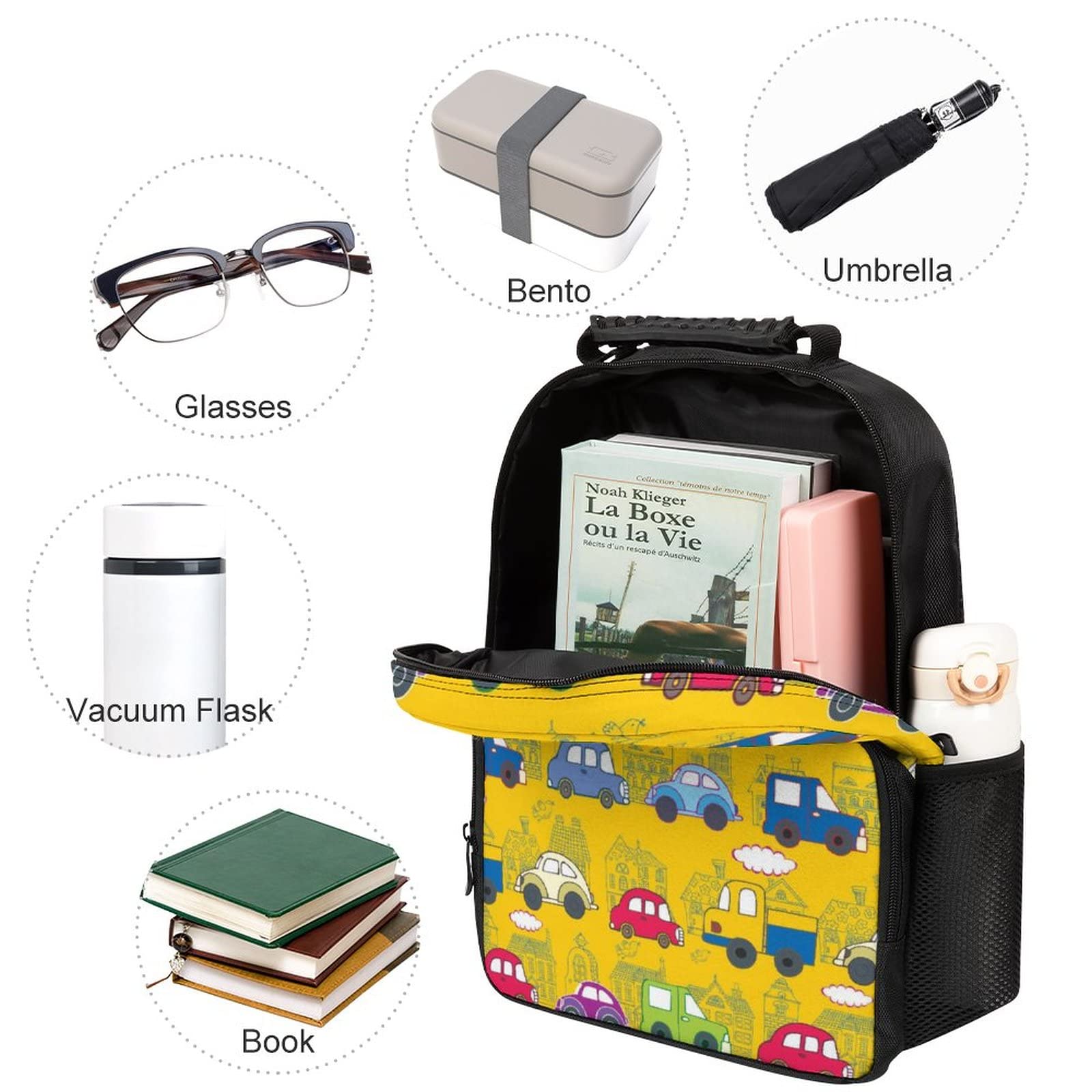 Colorful Car Laptop Backpack Travel Business Shoulder Bag College Fashion Back Pack Fits 16 Inch Notebook