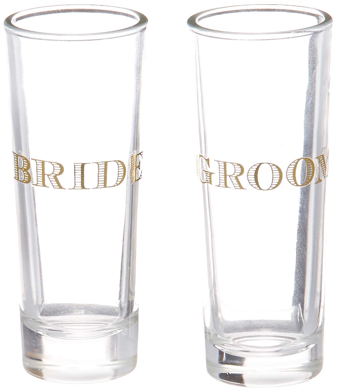 Creative Brands Slant Collections - Set of 2 Shot Glasses, 2-Ounce, Bride and Groom