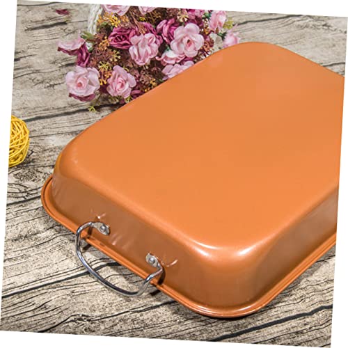 Housoutil Non Stick Baking Sheet Bread Baking Pan Loaf Bread Pan Bbq Food Plate Kitchen Bakeware Accessory Rectangular Baking Pan Baking Tray Oven Barbecue Grill Steel Pan Bakeware