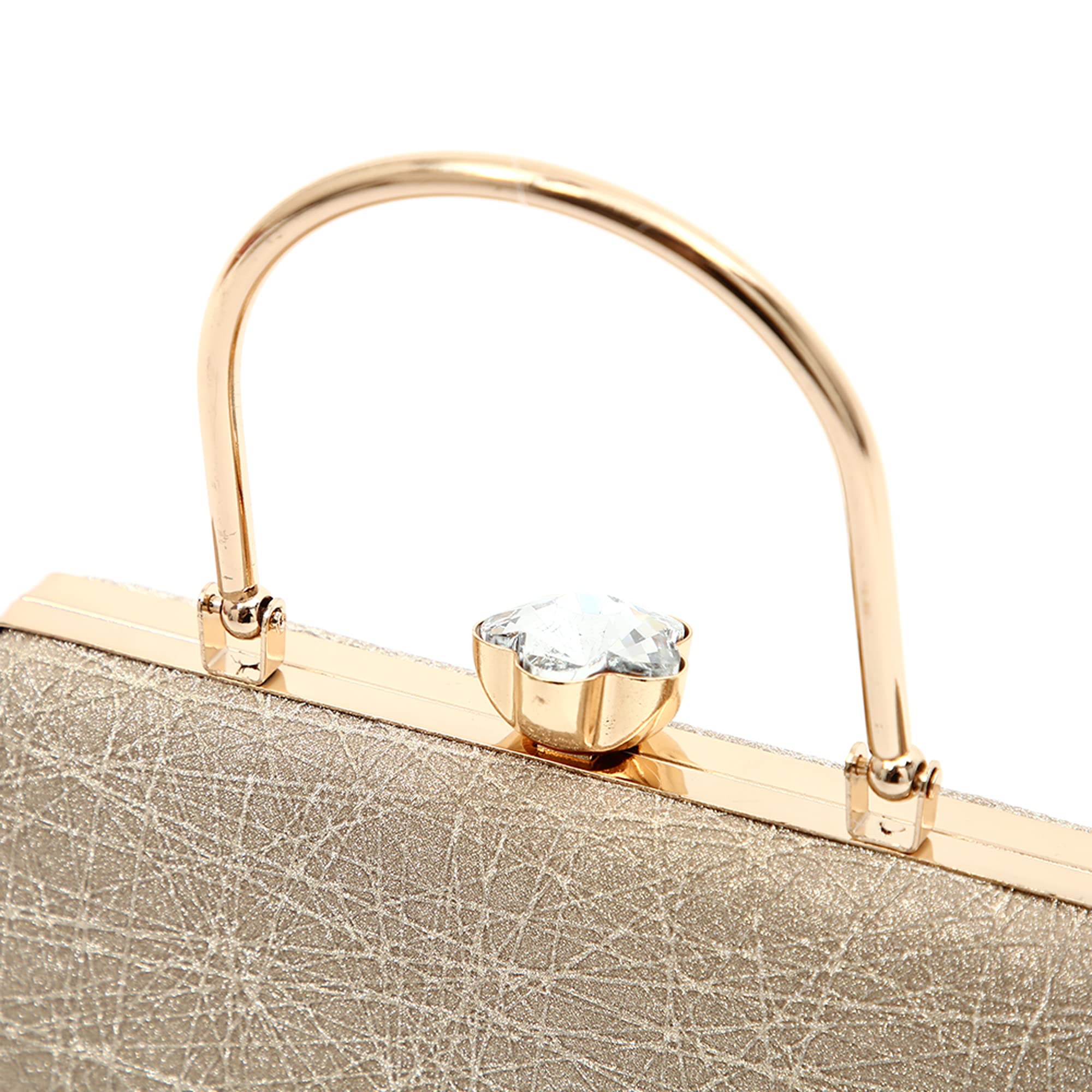CHIC DIARY Crystal Clutch Purse for Women Top Handle Rhinestones Evening Bag for Party Prom Crossbody Shoulder Handbag (Gold)