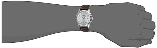 Casio #MTP-V002L-7B Men's Standard Analog Leather Band Easy Reader Day Date Watch