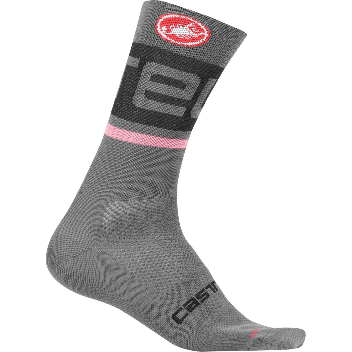 Castelli Free Kit 13 Sock (Dark Gray/Pink, S/M)