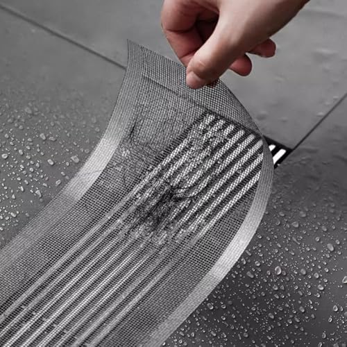 Disposable Shower Drain Cover,Disposable Shower Drain Hair Catcher,Cutable Mesh Shower Drain Cover,DIY Floor Drain Shower Drain Screen with Removal Tool,for Bathroom,Laundry,Bathtub,Kitchen,Sink