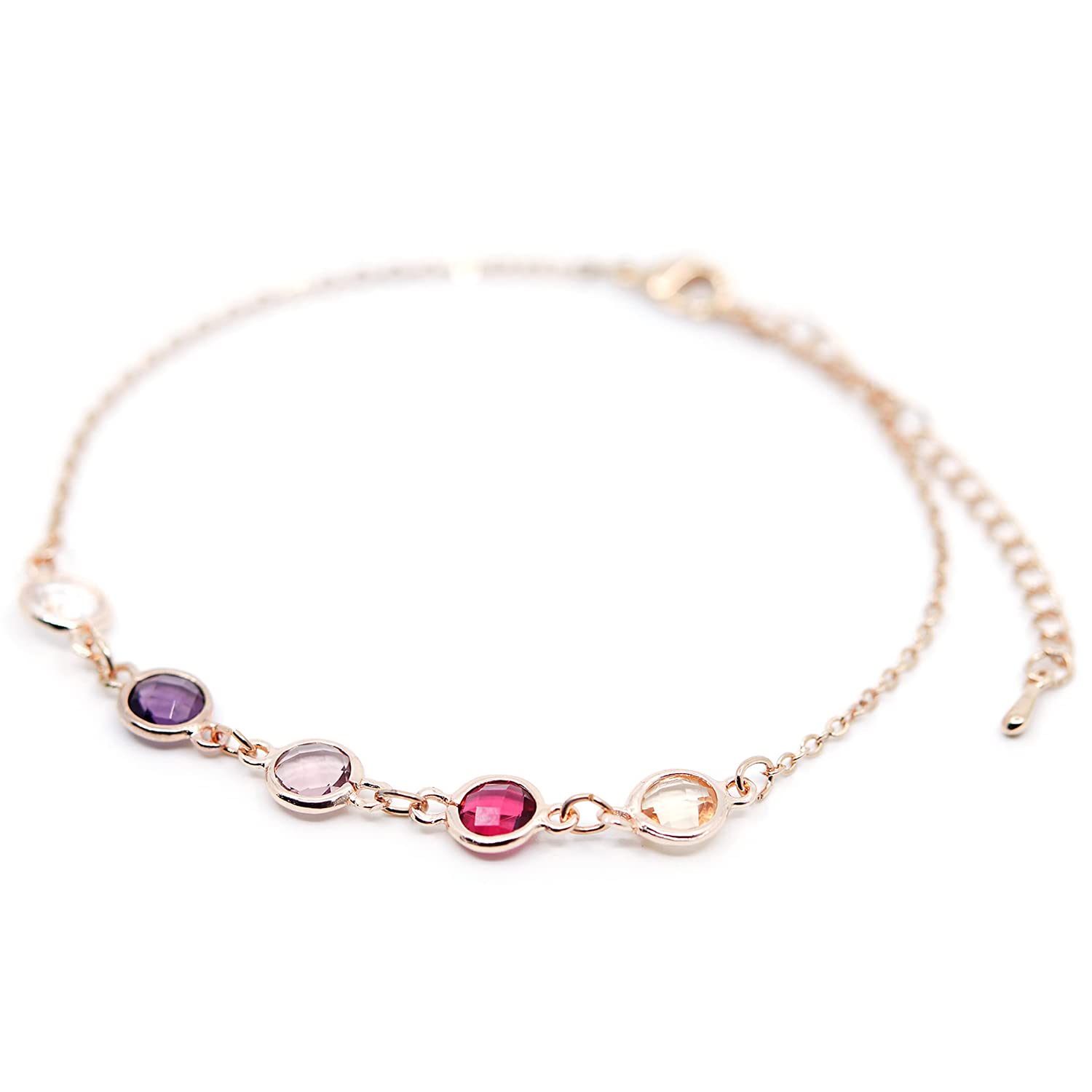 Custom Birthstone Bracelet For Women Friendship Bracelets for Girls Best Friend July August Birthday Gift For Mom Daughter Personalized Family Gift For Her Mother's Day Gift -BR-2HBS