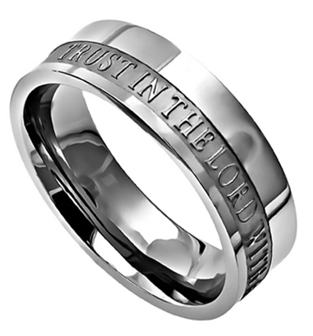 Christian Rings K13 Trust in The Lord with All Your Heart Proverbs 3:5 Ring Scripture Band (7)