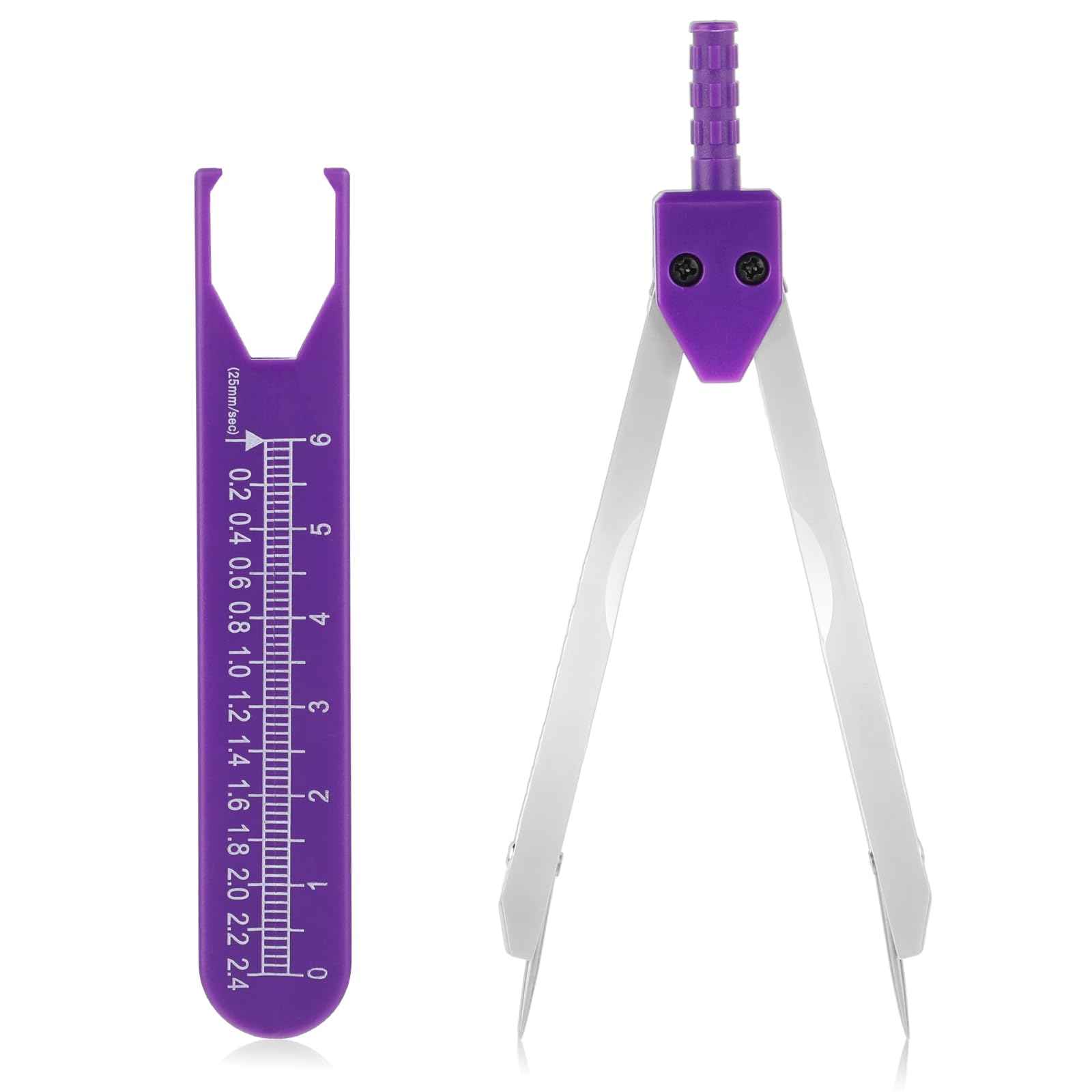 EKG Caliper ECG Caliper Electrocardiogram Divider for Nursing,Electrocardiographs Measuring Tool for Doctors, Nurses, Medical Student - Purple