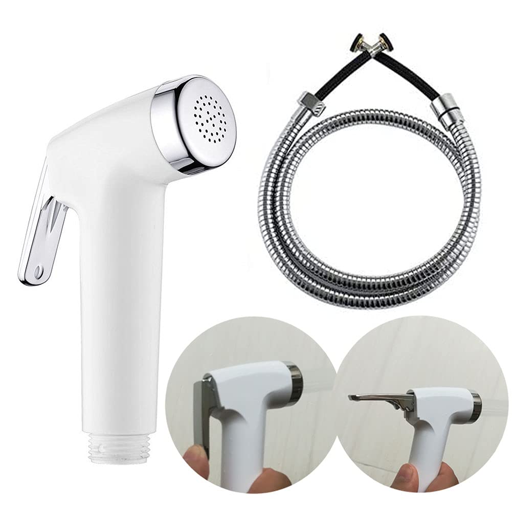 LikeHome Bidet Sprayer for Toilet Cloth Diaper Sprayer Shattaf Handheld Bidet Rinse Spray Head Hand Bidet Toilet Attachment Sprayer White(Without T-Adapter)