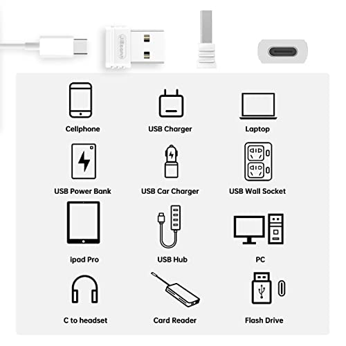Jieconn USB C to USB Adapter, [4 Pack] USB-C Female to USB-A Male Adapter,USB to USB C Adapter Fast Charging Converter Compatible with iPad,Apple iWatch Watch Series 7 SE,iPhone12/13 Pro, Black/White