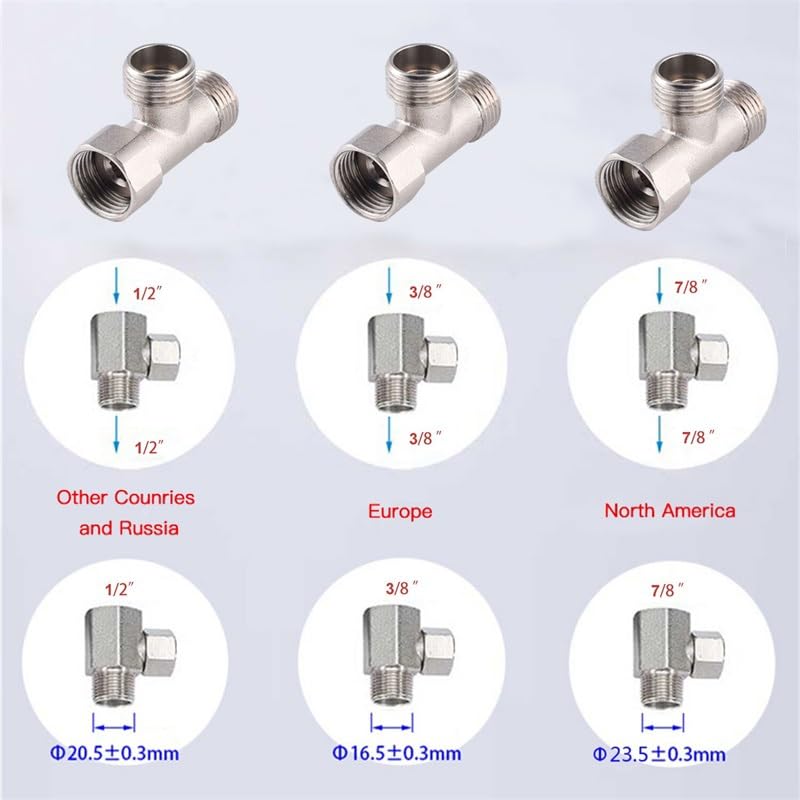 DFHBFG Bidet Attachment -Slim Toilet Seat Attachment Dual Nozzle Bidet Adjustable Water Pressure (Color : D, Size : 3/8)