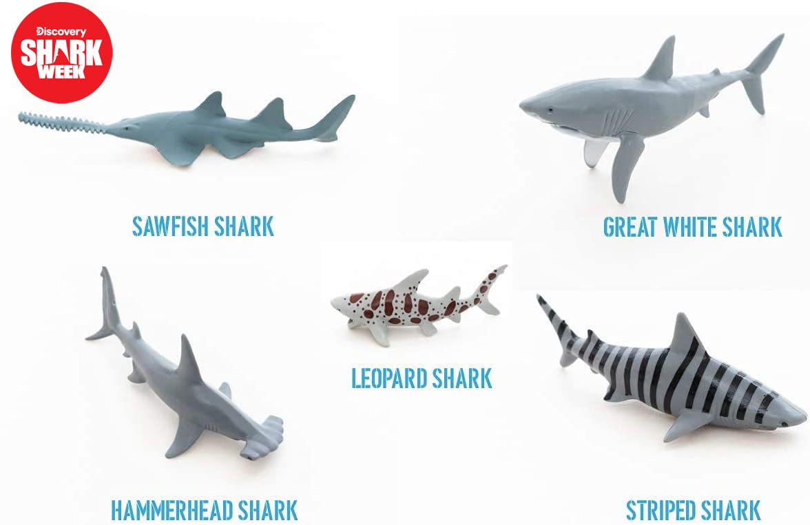 Shark Week Discovery Deep Ocean Explorer Big Toy Playset for Kids, Toy Boat Action Figure Scuba Diver Deep Sea Diver, Great White Shark, Hammerhead, Hand Painted, Eco Friendly, Officially Licensed