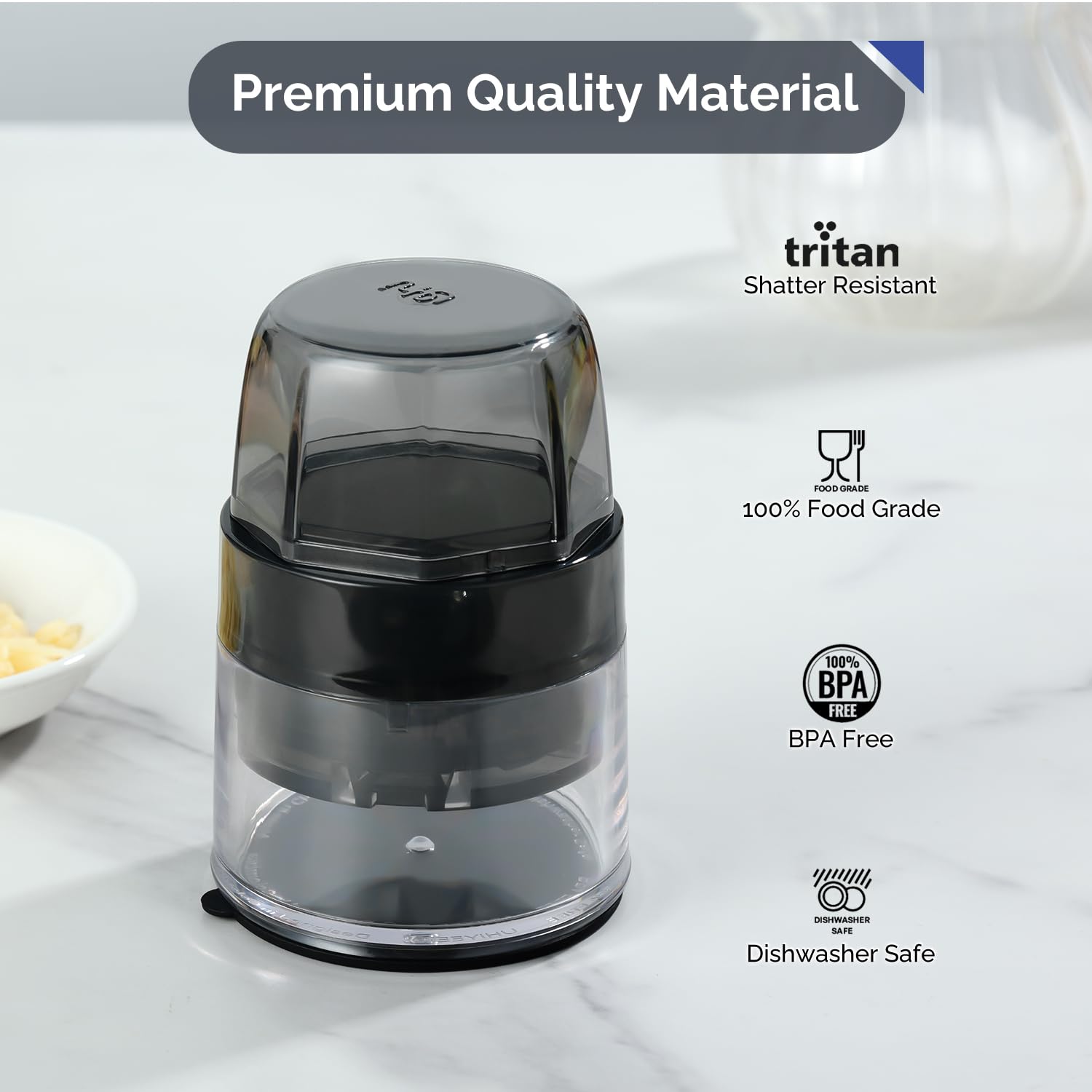 Garlic Press Grinder, UHIYEE BPA-Free Garlic Crusher Mincer, Garlic Press Tool Dishwasher Safe, Easy-Clean, Ideal Kitchen Gifts