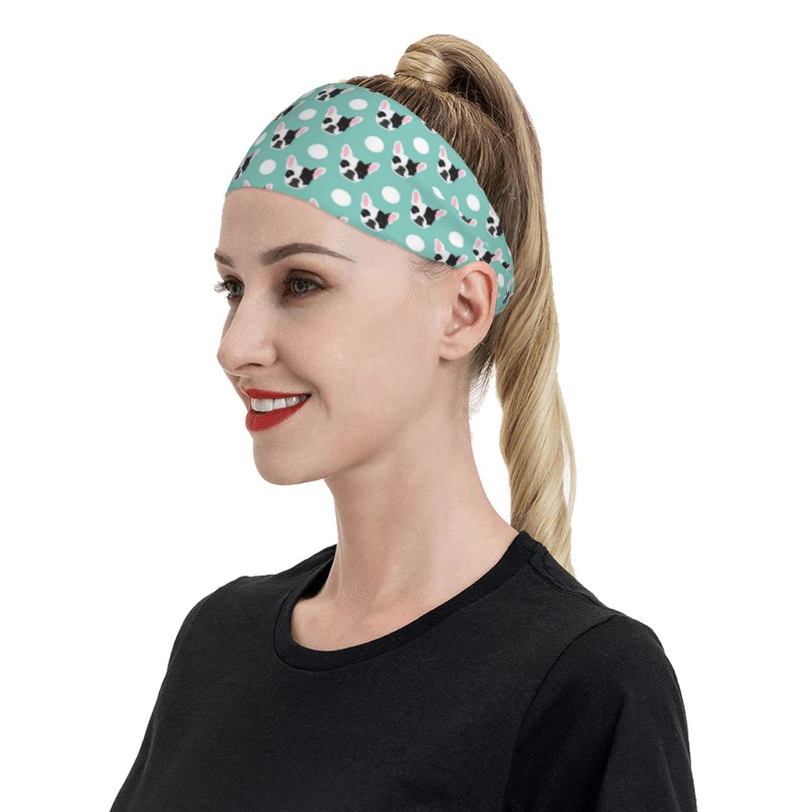 Cycling Headband Cute French Bulldog Men Women Breathable Sweatbands