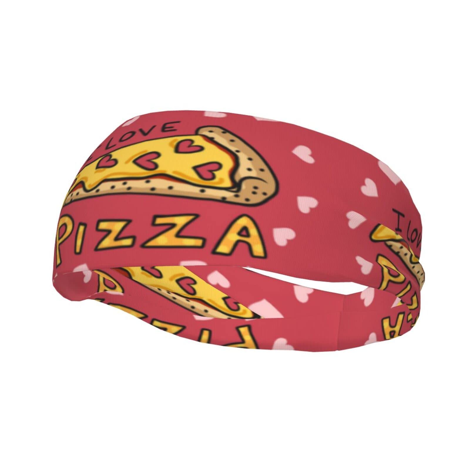 Cycling Headband Love Pizza Head Wrap Stretch Sweatbands