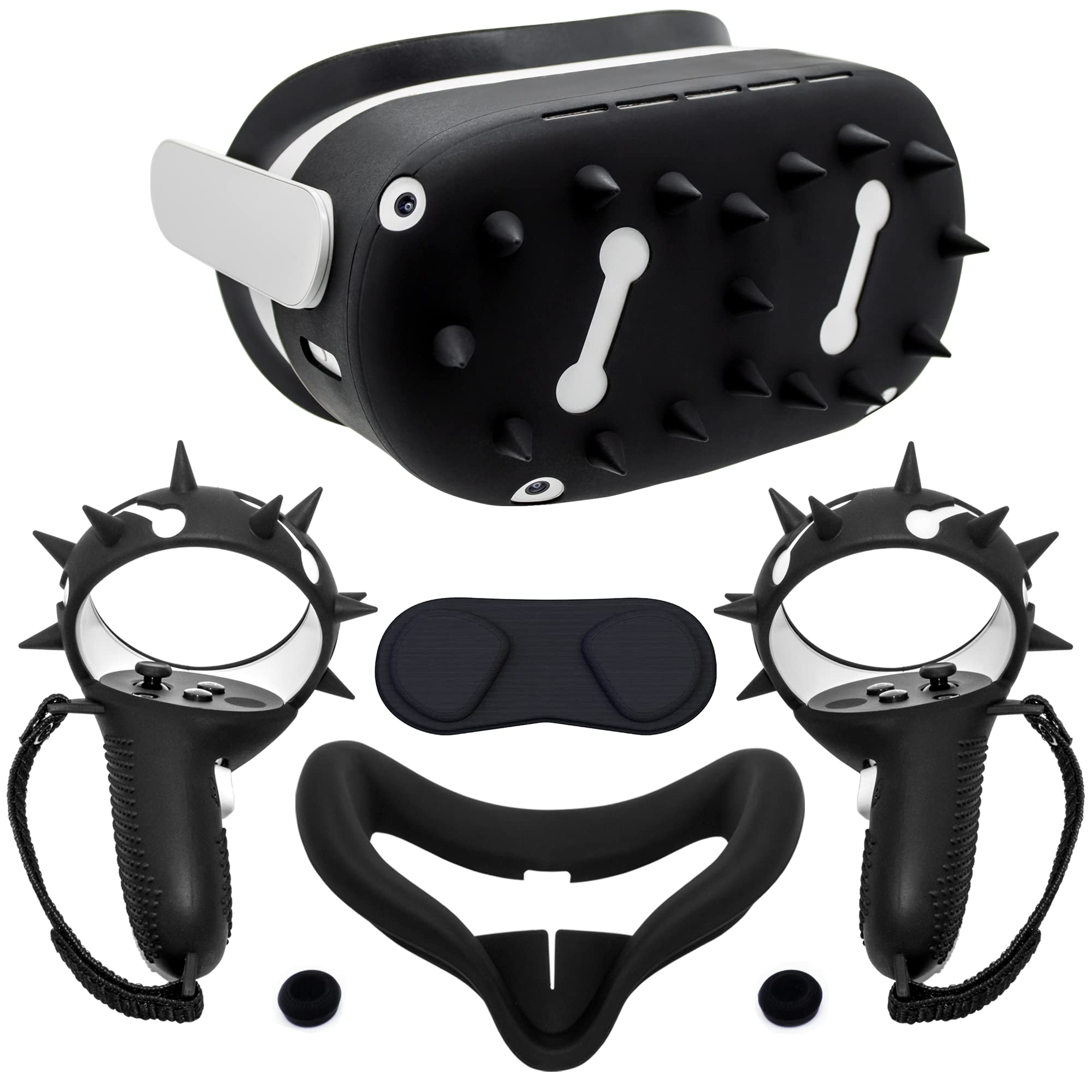 VRplix Latest Cover for Meta Quest 2 Accessories, Silicone Cover Set Compatible with Oculus Quest 2 Accessories Enhanced Oculus Quest 2 Skin, Unique Design Protective Cover