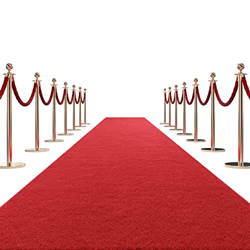 HOMBYS Extra Thick Red Carpet Runner for Events, 2x15 Feet Not Slip Red Aisle Runway Rug for Party Wedding & Special Events Decorations