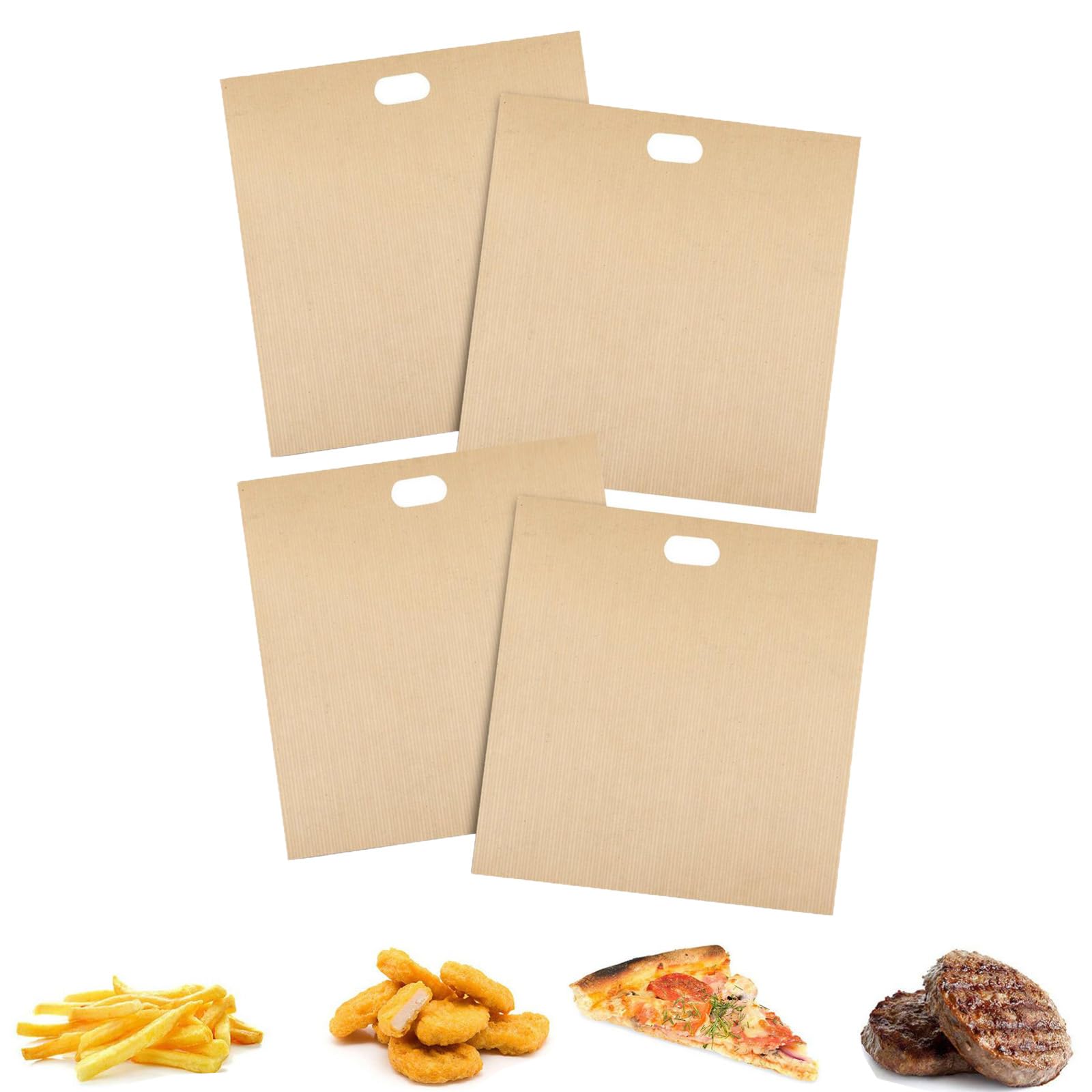 Generic Toaster Bags,Non Stick Reusable Toaster Bags,Washable Heat Resistant Sandwich Bag Pockets for Grilled Cheese,Pizza,Easy to Clean for Grilled Cheese (4), 6.5X6.4inch, Brown