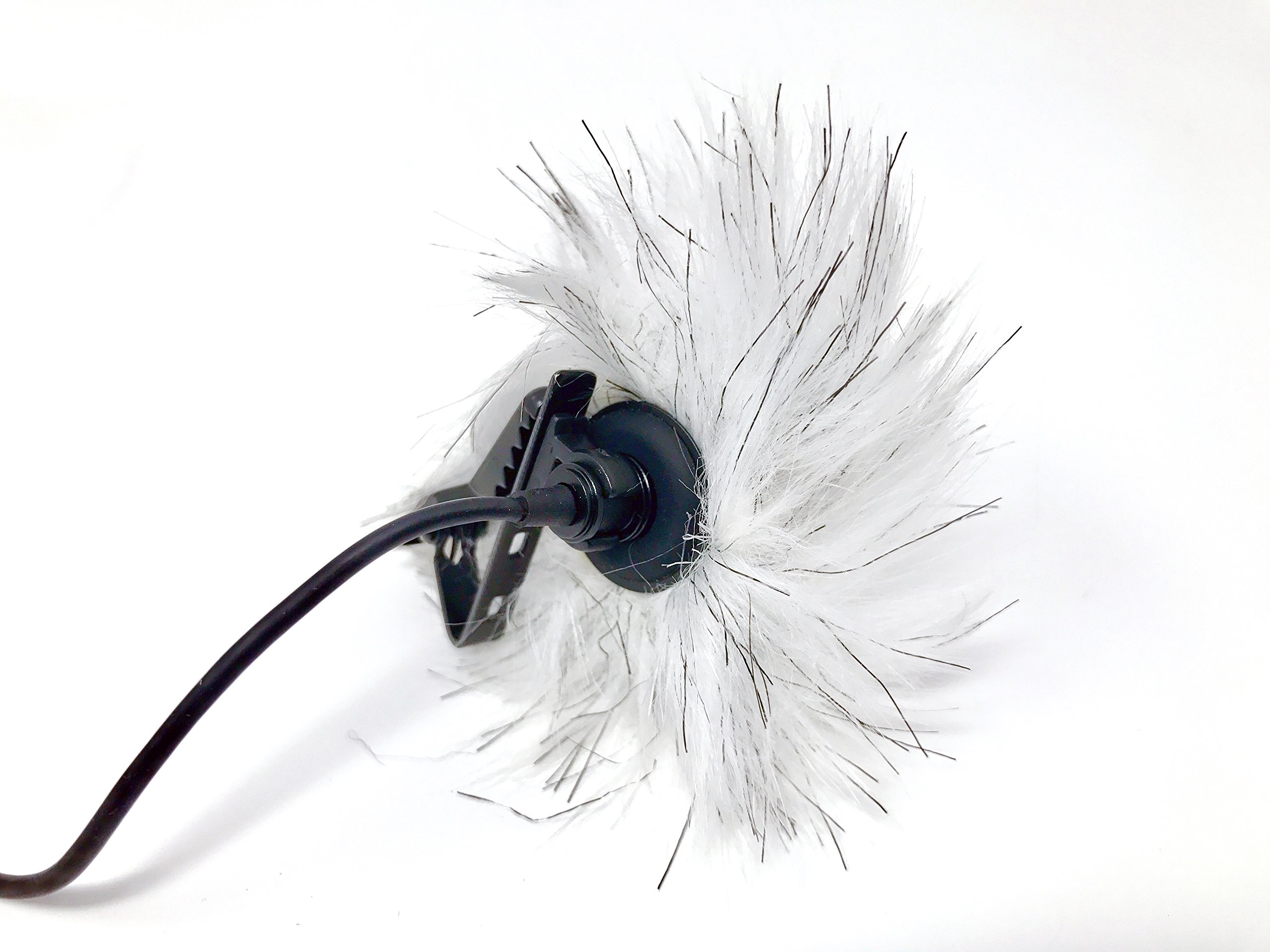 Movo WS-RD8 Dual-Layered Furry Lavalier Microphone Windscreen Fitted for 8mm Lav Mics (2 Pack)