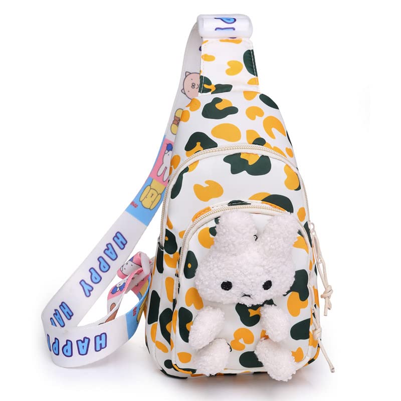 Hiflyer Kids Sling Bag, Kids Backpack Kawaii Bag Kids Travel Bag Chest Bag, Kids Crossbody Bag Mini Backpack for Girls (Green)