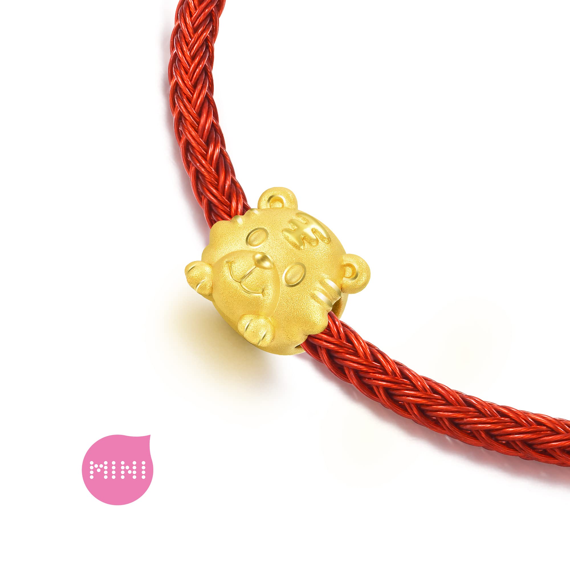 CHOW SANG SANG 999 24K Solid Gold Lovely Tiger Mini Charm Bracelet for Women 92957C