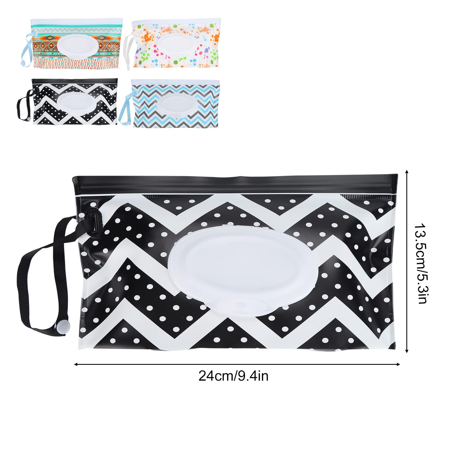 Portable Wet Wipe Pouch, Lanyard Suitable Size Refillable Wet Wipe Holder for Kitchens for Bathrooms for Baby Rooms
