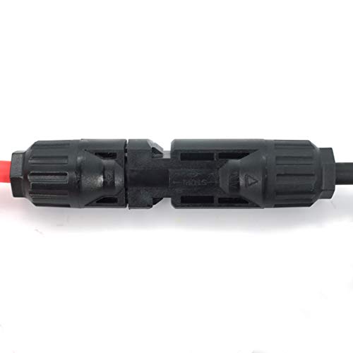 CENTAURUS Extension Cable 5 Feet Black +5 Feet Red 10AWG (6mm²) with Female and Male Connectors for Solar Panel Adapter and Wind Power Parts and Accessories