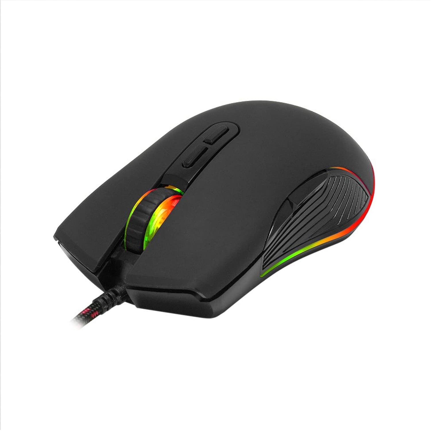 ELONTI Gaming Mouse - 8.0000 DPI Optical Sensor-Wired Mouse with 7 Programmable Buttons-Gaming Accessories for Pc Setup Windows 7 / 8 / 10 ve Mac OSX-FRISBY(GX26)-Black Mouse