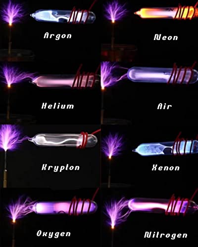 Rare Luminous Gases Element Collection, 99.999% Purity, Including Helium, Neon, Argon, Krypton, Xenon, Nitrogen, Oxygen, Carbon Dioxide, Air, for Collection, Display, Teaching, Gift, Pack of 9