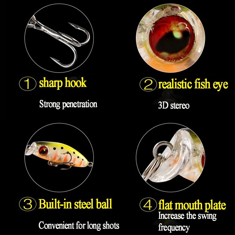 Crank Bait Wobbler Artificial Hard Lures Tackle Fishing Accessories 43mm/3.1g Floating Lure 1Pcs(6)