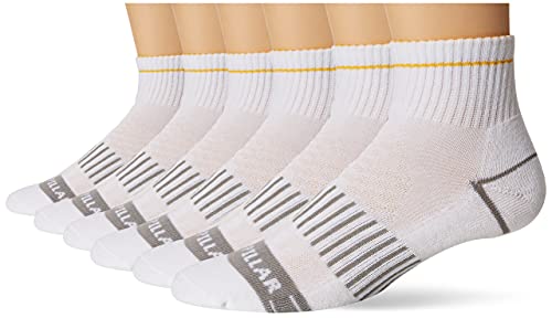 Cat mens Half Cushioned Quarter Sock, White (6 Pack), X-Large US