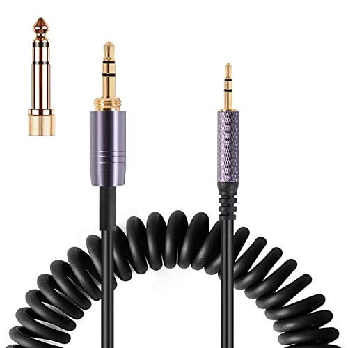 FAAEAL QC35 Coiled Audio Cable Replacement for Bose QC45(QuietComfort 45) NC700,AKG Y55BT Y55 Headphones, 2.5mm to 3.5mm(1/8โ) Extension Aux Cord with 6.35mm (1/4") Adapter 14ft